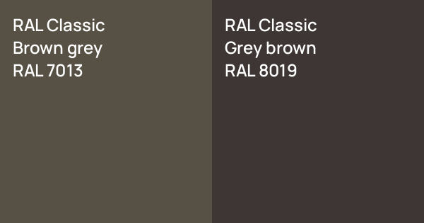 RAL Classic Brown grey vs. RAL Classic Grey brown comparison