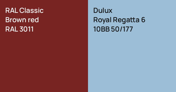 RAL Classic Brown red vs. Dulux Royal Regatta 6 comparison
