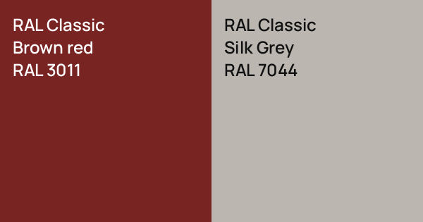 RAL Classic Brown red vs. RAL Classic Silk Grey comparison