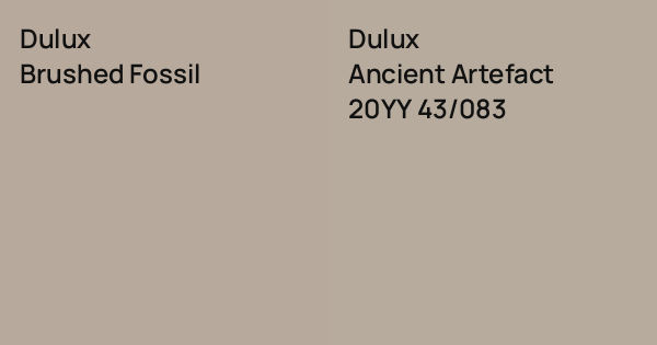 Dulux Brushed Fossil vs. Dulux Ancient Artefact comparison