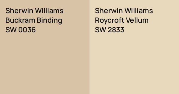 Sherwin Williams Buckram Binding vs. Sherwin Williams Roycroft Vellum ...