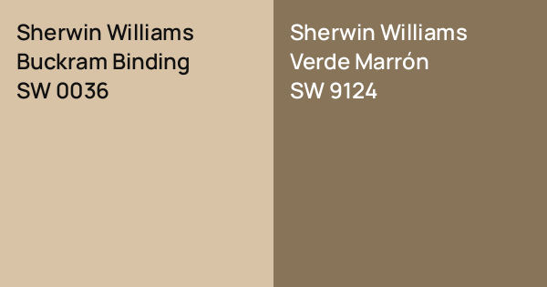 Sherwin Williams Buckram Binding vs. Sherwin Williams Verde Marrón ...