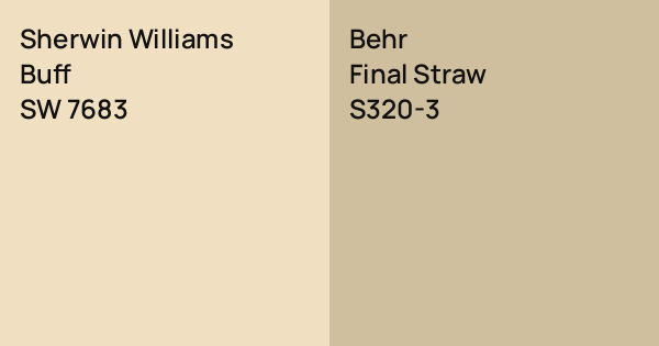 Sherwin Williams Buff vs. Behr Final Straw comparison