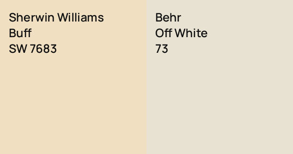 Sherwin Williams Buff vs. Behr Off White comparison