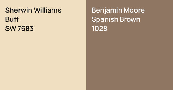 Sherwin Williams Buff vs. Benjamin Moore Spanish Brown comparison