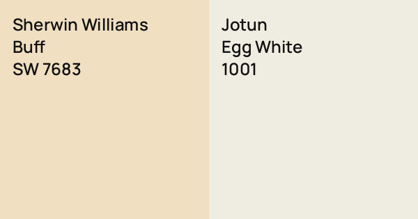 Sherwin Williams Buff vs. Jotun Egg White comparison