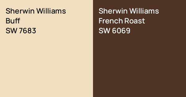 Sherwin Williams Buff vs. Sherwin Williams French Roast comparison