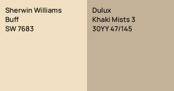 Sherwin Williams Buff vs. Dulux Khaki Mists 3 comparison