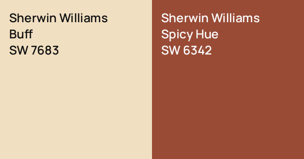 Sherwin Williams Buff vs. Sherwin Williams Spicy Hue comparison