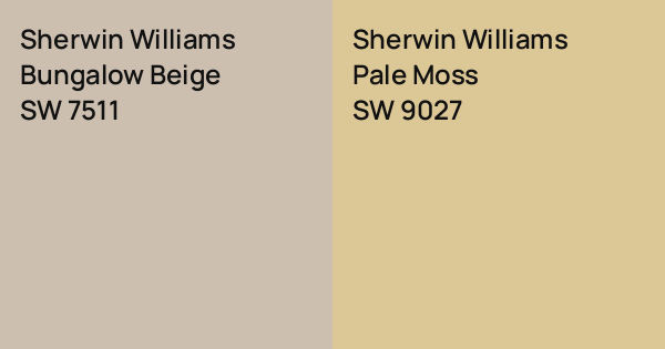 Sherwin Williams Bungalow Beige vs. Sherwin Williams Pale Moss comparison