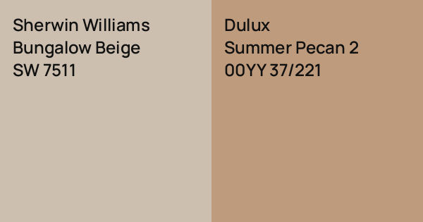 Sherwin Williams Bungalow Beige vs. Dulux Summer Pecan 2 comparison