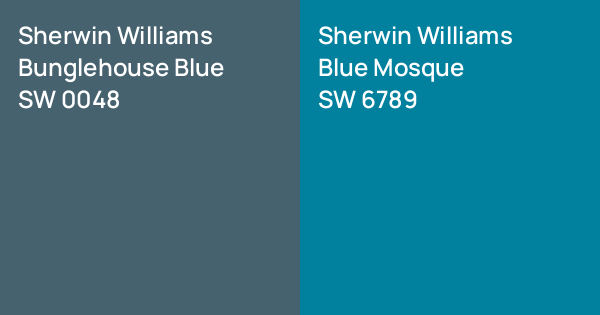 Sherwin Williams Bunglehouse Blue vs. Sherwin Williams Blue Mosque ...