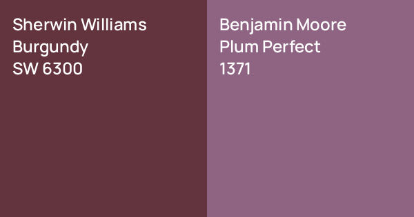 Sherwin Williams Burgundy vs. Benjamin Moore Plum Perfect comparison