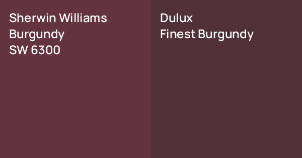 Sherwin Williams Burgundy vs. Dulux Finest Burgundy comparison