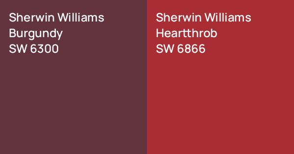 Sherwin Williams Burgundy vs. Sherwin Williams Heartthrob comparison
