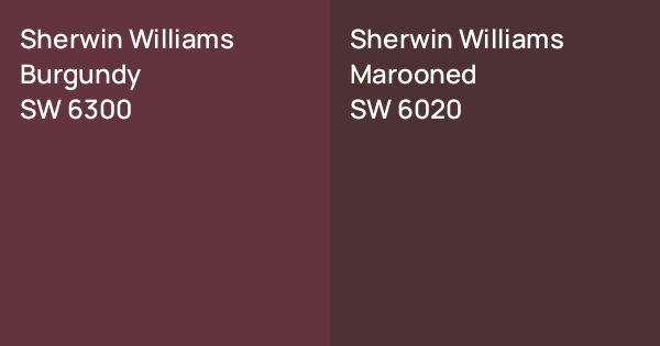 Sherwin Williams Burgundy vs. Sherwin Williams Marooned comparison