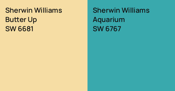Sherwin Williams Butter Up vs. Sherwin Williams Aquarium comparison