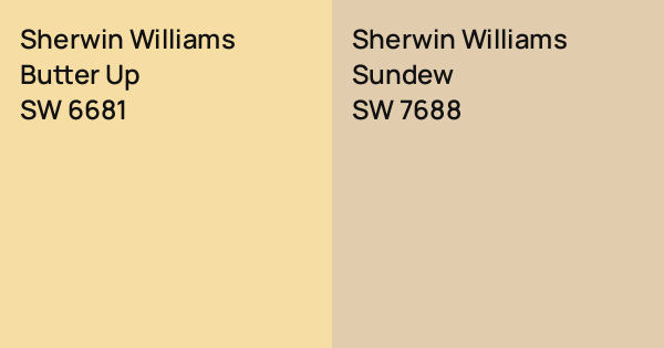 Sherwin Williams Butter Up vs. Sherwin Williams Sundew comparison