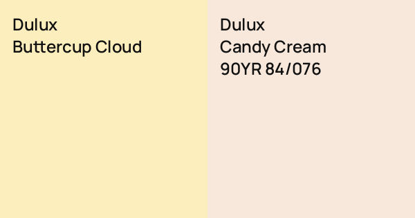 Dulux Buttercup Cloud vs. Dulux Candy Cream comparison