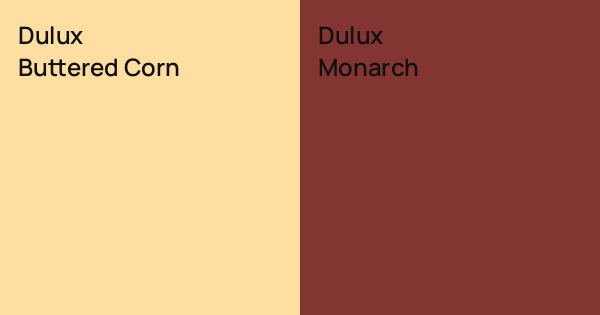 Dulux Buttered Corn vs. Dulux Monarch comparison