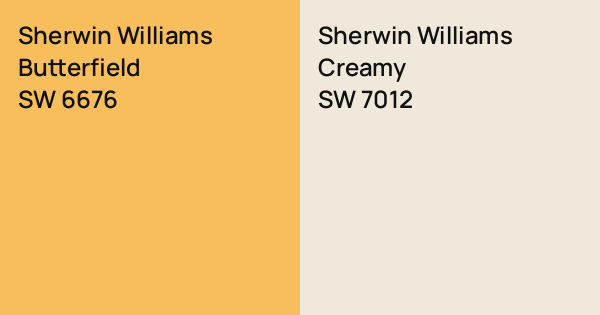 Sherwin Williams Butterfield vs. Sherwin Williams Creamy comparison