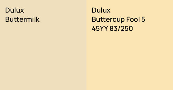 Dulux Buttermilk vs. Dulux Buttercup Fool 5 comparison