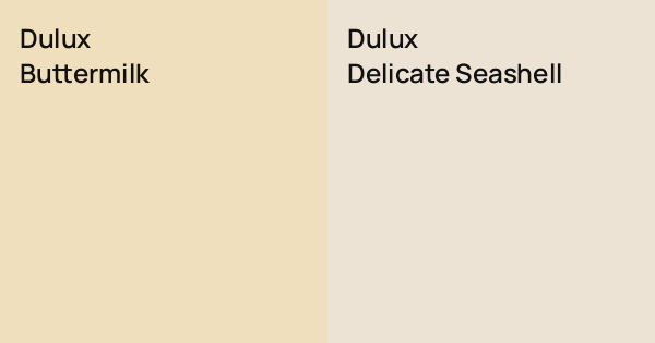 Dulux Buttermilk vs. Dulux Delicate Seashell comparison