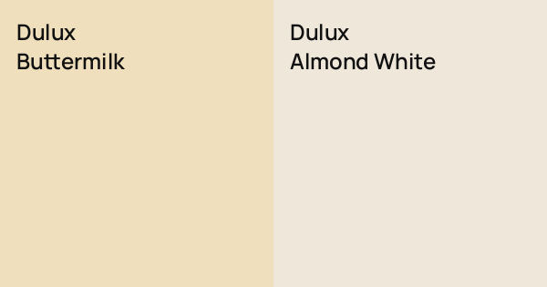 Dulux Buttermilk vs. Dulux Almond White comparison