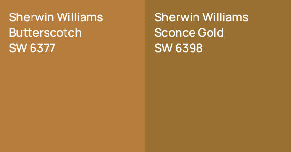 Sherwin Williams Butterscotch vs. Sherwin Williams Sconce Gold comparison