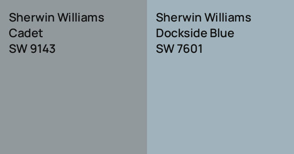 Sherwin Williams Cadet vs. Sherwin Williams Dockside Blue comparison