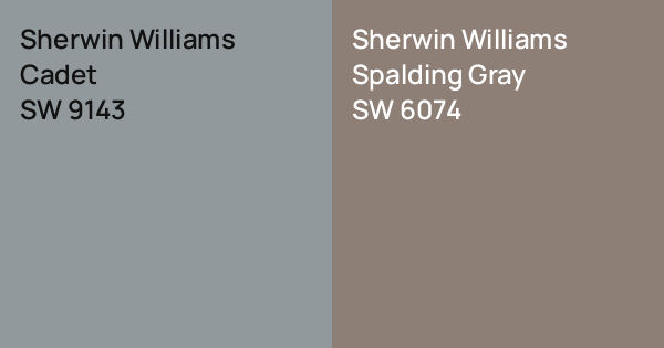 Sherwin Williams Cadet vs. Sherwin Williams Spalding Gray comparison