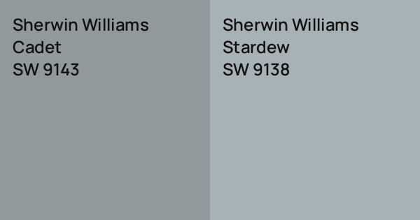 Sherwin Williams Cadet vs. Sherwin Williams Stardew comparison