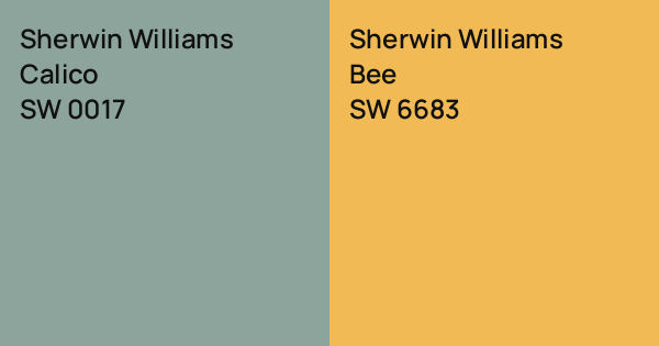 Sherwin Williams Calico vs. Sherwin Williams Bee comparison
