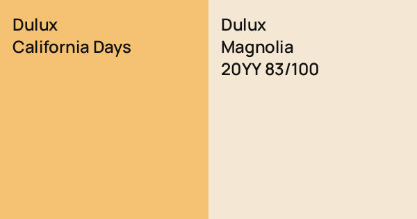 Dulux California Days vs. Dulux Magnolia comparison