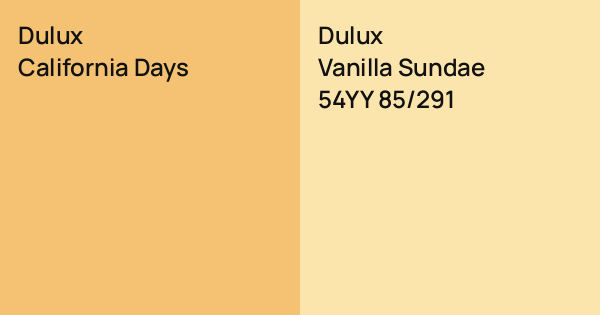 Dulux California Days vs. Dulux Vanilla Sundae comparison