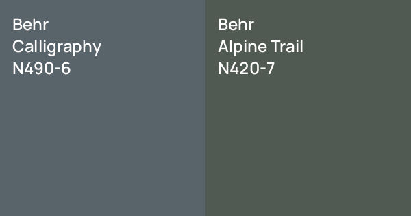 Behr Calligraphy vs. Behr Alpine Trail comparison