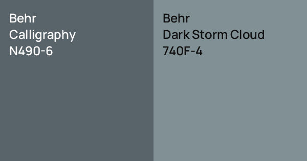 Behr Calligraphy vs. Behr Dark Storm Cloud comparison