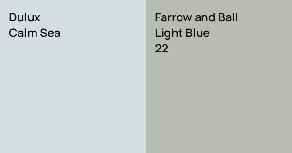Dulux Calm Sea vs. Farrow and Ball Light Blue comparison