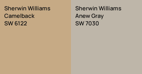 Sherwin Williams Camelback vs. Sherwin Williams Anew Gray comparison