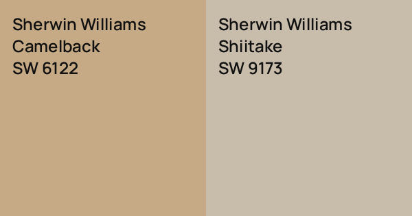 Sherwin Williams Camelback vs. Sherwin Williams Shiitake comparison