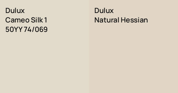 Dulux Cameo Silk 1 vs. Dulux Natural Hessian comparison
