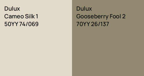 Dulux Cameo Silk 1 vs. Dulux Gooseberry Fool 2 comparison