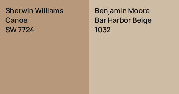 Sherwin Williams Canoe vs. Benjamin Moore Bar Harbor Beige comparison