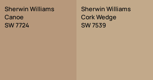 Sherwin Williams Canoe vs. Sherwin Williams Cork Wedge comparison