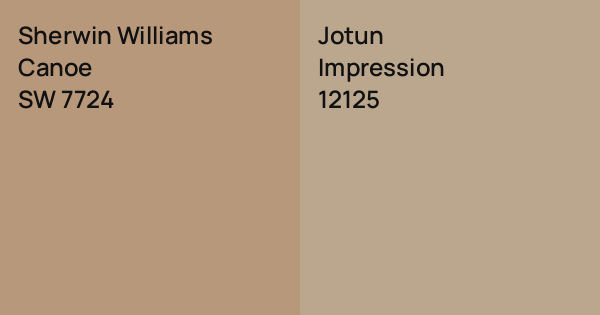 Sherwin Williams Canoe vs. Jotun Impression comparison