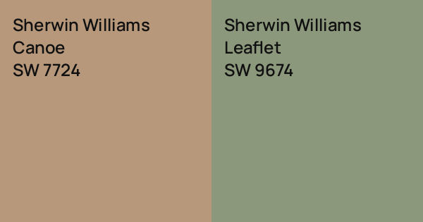 Sherwin Williams Canoe vs. Sherwin Williams Leaflet comparison