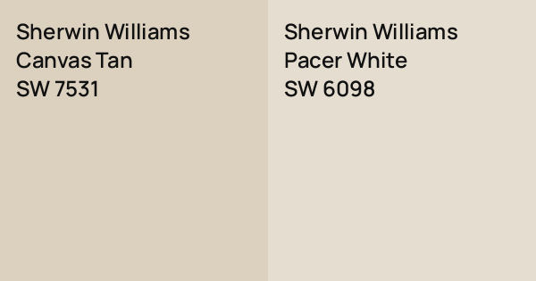Sherwin Williams Canvas Tan vs. Sherwin Williams Pacer White comparison