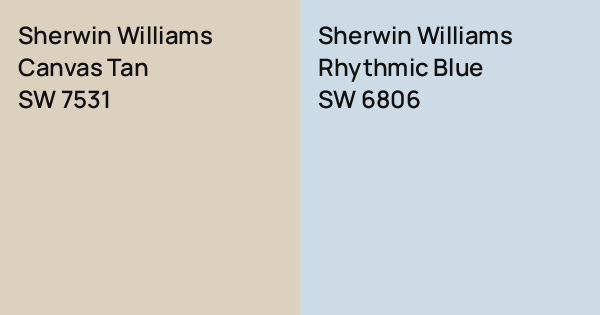 Sherwin Williams Canvas Tan vs. Sherwin Williams Rhythmic Blue comparison