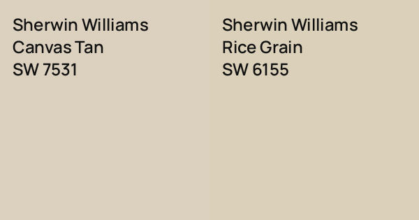 Sherwin Williams Canvas Tan vs. Sherwin Williams Rice Grain comparison