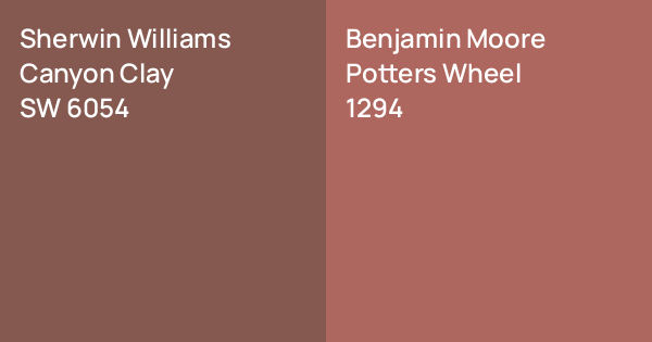 Sherwin Williams Canyon Clay vs. Benjamin Moore Potters Wheel comparison